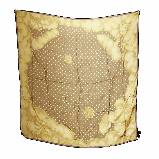 【中古】ジャンポールゴルチエ Jean Paul GAULTIER silk scarf ロゴ 総柄 シルク スカーフ 黄 紫 イエロー パープル ブランド古着ベクトル 中古●▲260118 メンズ レディースブランドジャンポールゴルチエ ...