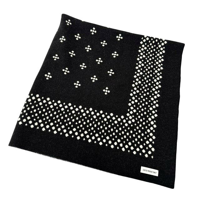【中古】クーティー COOTIE 25AW Jacquard Square Scarf ドット バンダナ ジャガード スクエア スカーフ 黒 ブラック ブランド古着ベクトル 中古●▲260205 メンズブランドクーティー COOTIE実寸サ...