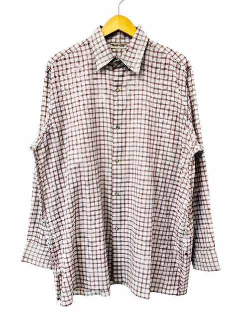 【中古】マーティーアンドサンズ MAATEE＆SONS 25SS GUPTA KHADI COTTON SHIRTS グプタ カディ 長袖チェック シャツ MT5103-0604 3 ブルー ブラウン ブランド古着ベクトル 中古260206...