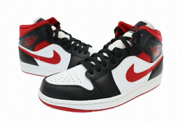 【中古】ナイキ NIKE AIR JORDAN 1 MID White Gym Red Black エア ジョーダン 1 ミッド 554724-122 27 ホワイト レッド ブラック ブランド古着ベクトル 中古▲■260309 メンズブラ...