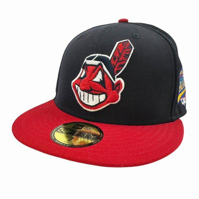 【中古】ニューエラ NEW ERA Cleveland Indians 59FIFTY 1997WS クリーブランド ガーディアンズ ロゴ刺繍 キャップ 帽子 7 ネイビー ブランド古着ベクトル 中古▲260604 メンズブランドニューエラ...