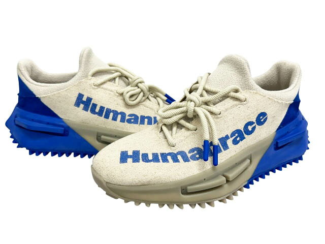 【中古】アディダス adidas ×PHARRELL WILLIAMS ファレル ウィリアムス HUMANRACE NMD S1 MAHBS ヒューマンレース モブス HP2641 27.5 ベージュ ブルー ブランド古着ベクトル 中古▲■...