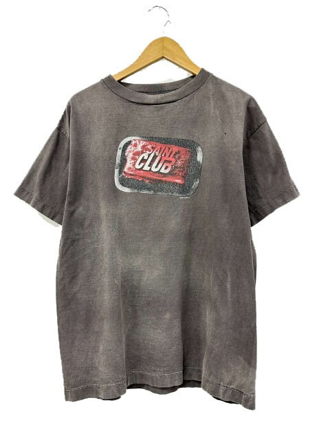 【中古】セントマイケル SAINTMICHAEL 21SS HBX限定 Saint Club TEE セント クラブ ロゴ プリント 半袖 Tシャツ SM-S21-0000-054 S チャコール ブランド古着ベクトル 中古☆AA★2604...