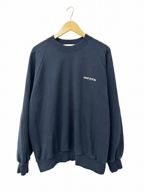 【中古】everyone エブリワン Logo Crewneck Sweat Navy ロゴ プリント クルーネック スウェット トレーナー EV25-CS52 L ネイビー ブランド古着ベクトル 中古260423 メンズ表記サイズL ※実...