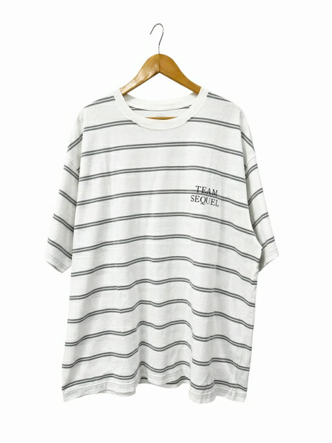 【中古】シークエル SEQUEL 26SS BORDER T-SHIRT ロゴ プリント ボーダー 半袖 Tシャツ XL 白 ホワイト ブランド古着ベクトル 中古260611 メンズブランドシークエル SEQUEL表記サイズXL ※実寸サイ...