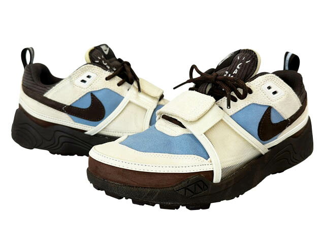 【中古】ナイキ NIKE ×TRAVIS SCOTT トラヴィス スコット ZOOM FIELD JAXX PALE IVORY LECHE BLUE ズーム フィールド ジャックス ペール アイボリー レチェ ブルー HQ3072-400...