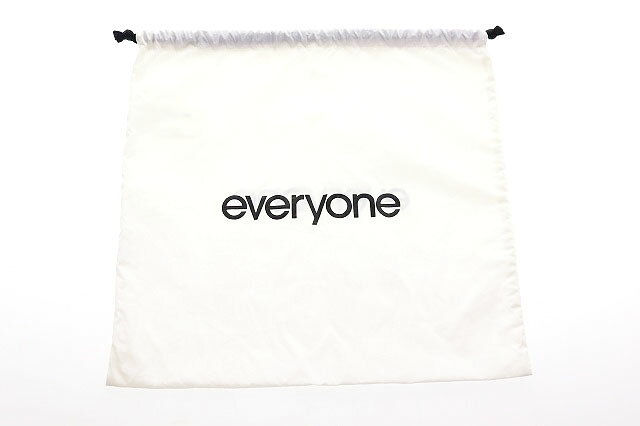 【中古】EVERYONE NYLON KINCHAKU POUCH WHITE ナイロン 巾着 ポーチ ロゴ ホワイト 白 【ブランド古着ベクトル】▲260809 メンズ 【ベクトル 古着】 260809実寸サイズヨコ：32.5cm　タテ：...