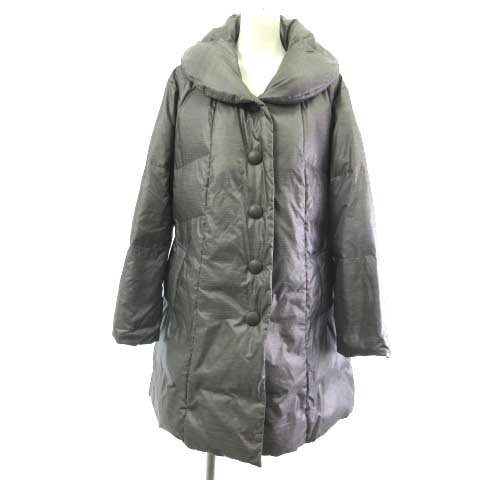 【中古】カズミ KAZUMI ダウンコート ダウンジャケット ラウンドカラー ナイロン グレー40 レディース 【ベクトル 古着】 241015表記サイズ40 S相当実寸サイズ肩幅：45cm　身幅：53cm　着丈：85cm　袖丈：56cm　...