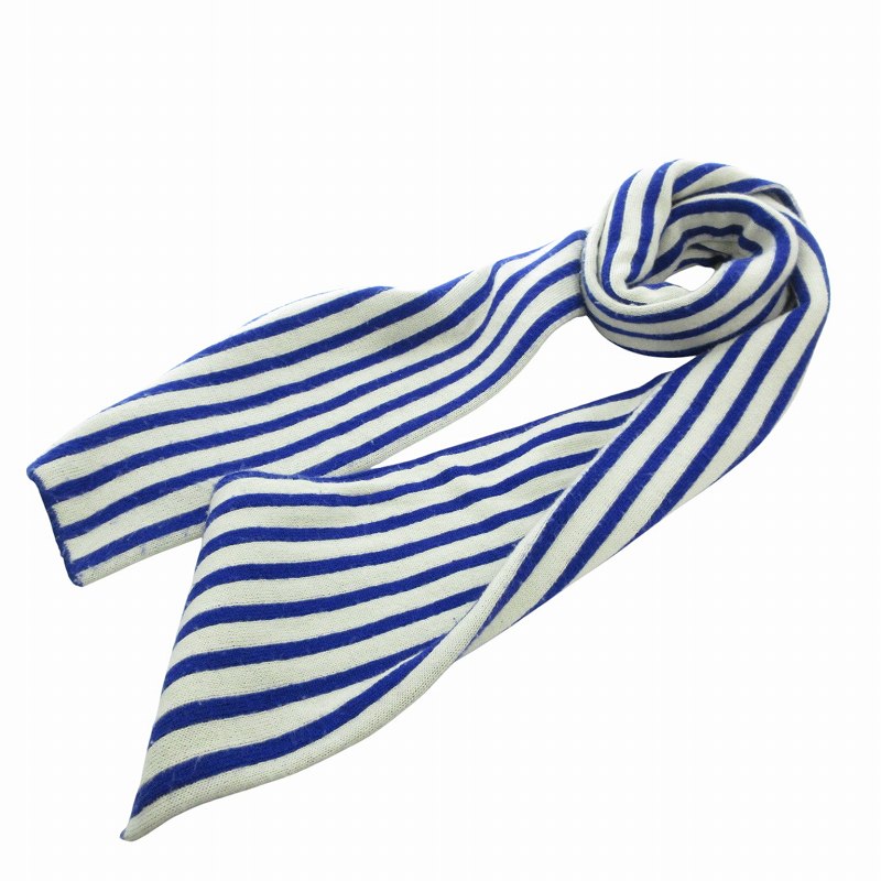 【中古】ジースターロウ G-Star RAW マフラー ストール ボーダー バイカラー 白 ホワイト 青 ブルー /FF メンズ 【ベクトル 古着】 250409ブランドジースターロウ G-Star RAW実寸サイズ全長（フリンジ含まず）：...