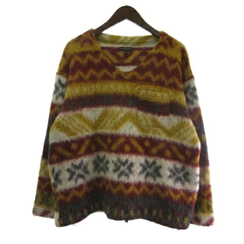 【中古】エンジニアードガーメンツ Engineered Garments ニット セーター Vネック プルオーバー モヘヤ混 オレンジ イエロー S メンズ 【ベクトル 古着】 260404ブランドエンジニアードガーメンツ Engineer...