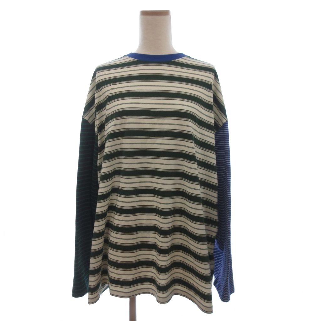 【中古】ローズバッド ROSE BUD CREOME Tシャツ カットソー 長袖 マルチボーダー 緑 グリーン F レディース 【ベクトル 古着】 260603ブランドローズバッド ROSE BUD表記サイズone実寸サイズ身幅：64cm　...