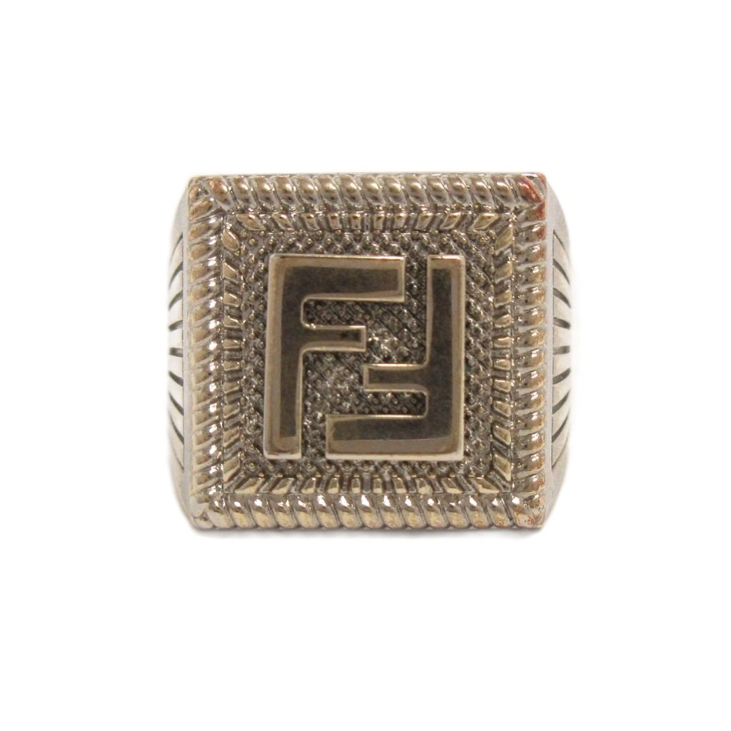 【中古】フェンディ FENDI リング 指輪 FF ロゴ IC0321 アクセサリー S 18号 シルバーカラー メンズ 【ベクトル 古着】 260701ブランドフェンディ FENDI表記サイズS実寸サイズ号数：18号　内径約1.9cm　素...