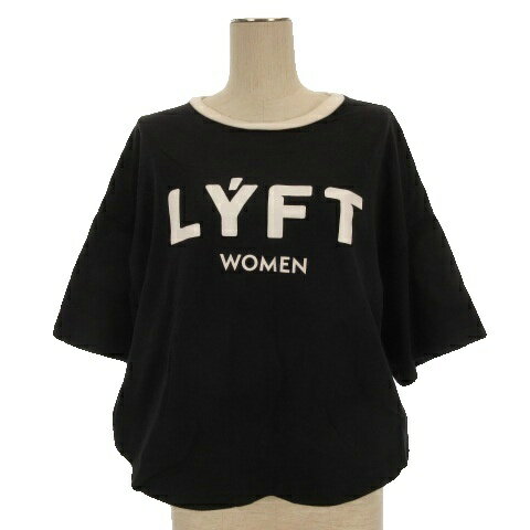 【中古】リフト LYFT ロゴプリント Tシャツ 半袖 ブラック XS 251024E ■GY43 レディース 【ベクトル 古着】 251024表記サイズXS実寸サイズ肩幅：61cm　身幅：56cm　着丈：49cm　袖丈：18cm　　素材綿...