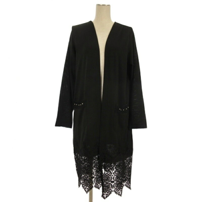 【中古】アクシーズファム axes femme ニット カーディガン ロング レース ブラック M レディース 【ベクトル 古着】 260110ブランドアクシーズファム axes femme表記サイズM実寸サイズ肩幅：38cm　身幅：54c...