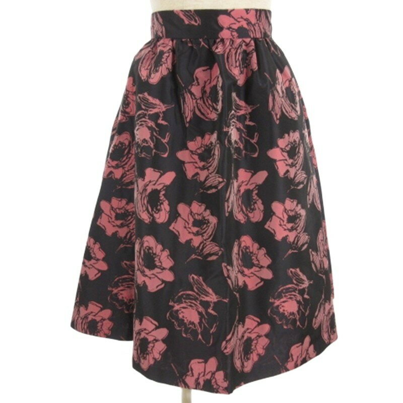 【中古】アベニールエトワール Aveniretoile スカート 花柄 ブラック ピンク 34 ■TC レディース 【ベクトル 古着】 260113ブランドアベニールエトワール Aveniretoile表記サイズ34実寸サイズウエスト：60...