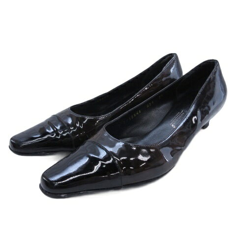 【中古】サルヴァトーレフェラガモ Salvatore Ferragamo パンプス エナメル ブラック ブラウン 5.5 ■GY62 レディース 【ベクトル 古着】 260403ブランドサルヴァトーレフェラガモ Salvatore Ferr...
