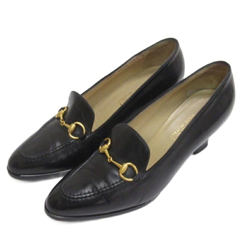 【中古】グッチ GUCCI ビット ローファー パンプス ブラック 36.5 23.5cm ■GY62 レディース 【ベクトル 古着】 260326ブランドグッチ GUCCI表記サイズ36.5/23.5cm相当実寸サイズヒールの高さ：6cm...
