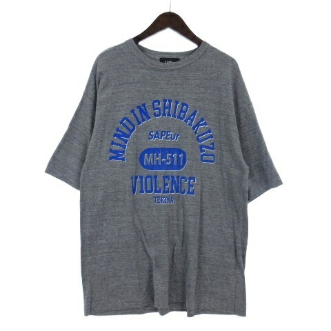 【中古】サプール SAPEur MASATOSHI HAMADA カレッジ Tシャツ プリント 半袖 XL グレー メンズ 【ベクトル 古着】 260404表記サイズXL実寸サイズ肩幅：60cm　身幅：60cm　着丈：76cm　袖丈：25c...