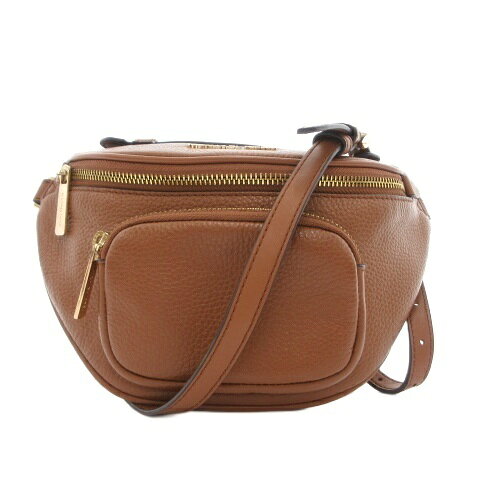 【中古】マイケルコース MICHAEL KORS ショルダーバッグ レザー 本革 ブラウン フロントジップポケット ゴールド金具 シボ加工 /SX ■GY74 レディース 【ベクトル 古着】 260428ブランドマイケルコース MICHAE...