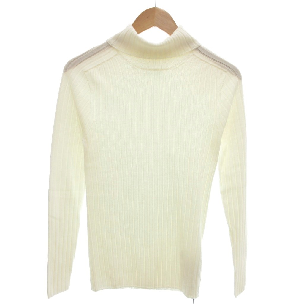 【中古】未使用品 5351プールオム 5351 POUR LES HOMMES タグ付き ニット セーター ウール 44 白 ホワイト リブ編み タートルネック 長袖 /YF ■GY74 メンズ 【ベクトル 古着】 260410ブランド53...