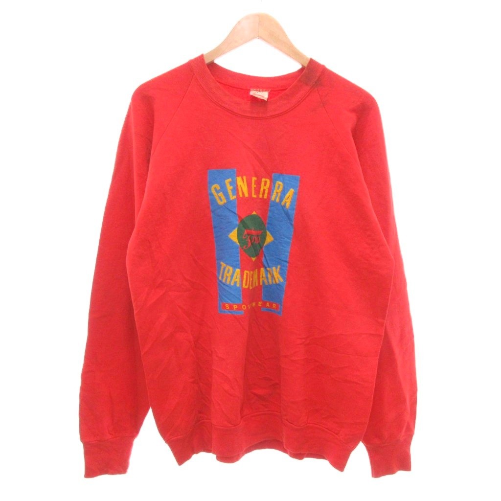 【中古】フルーツオブザルーム FRUIT OF THE LOOM プリント スウェットシャツ トレーナー USA製 裏起毛 XL 赤 レッド /UO ■GY74 メンズ 【ベクトル 古着】 260424ブランドフルーツオブザルーム FRUI...