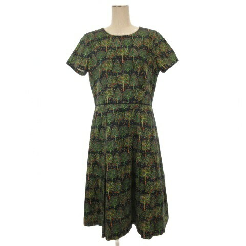 【中古】アマカ AMACA LiBERTY The Artist's Tree ワンピース 半袖 40 ネイビー グリーン 260526E レディース 【ベクトル 古着】 260526ブランドアマカ AMACA表記サイズ40 実寸サイズ肩幅...