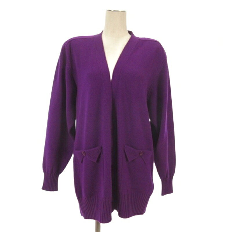 【中古】ピエールカルダン Pierre Cardin カーディガン 長袖 パープル M■GY47 レディース 【ベクトル 古着】 260617ブランドピエールカルダン Pierre Cardin表記サイズM実寸サイズ身幅：59cm　着丈：7...