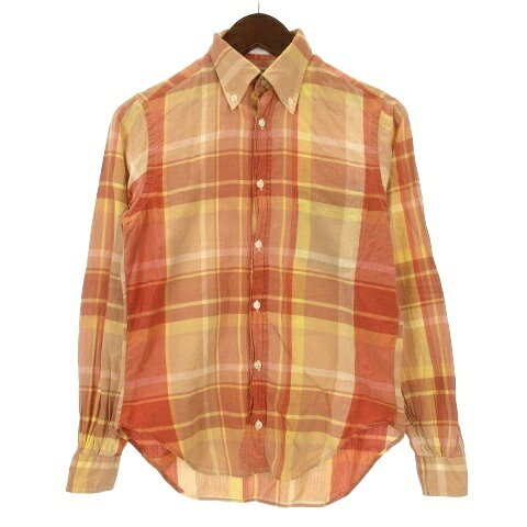 【中古】インディビジュアライズドシャツ INDIVIDUALIZED SHIRTS ボタンダウン シャツ 長袖 チェック ベージュ系 260706E レディース 【ベクトル 古着】 260706ブランドインディビジュアライズドシャツ IND...