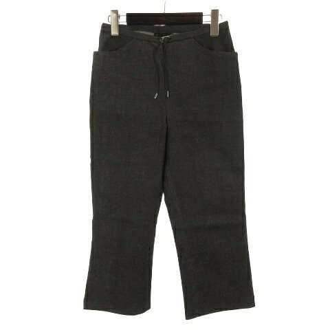 【中古】ジュスカ Jusqua デニム クロップド パンツ 38 ブラック 260728E レディース 【ベクトル 古着】 260728表記サイズ38実寸サイズウエスト：66cm　もも幅：27cm　裾幅：19cm　股上：25cm　股下：50...
