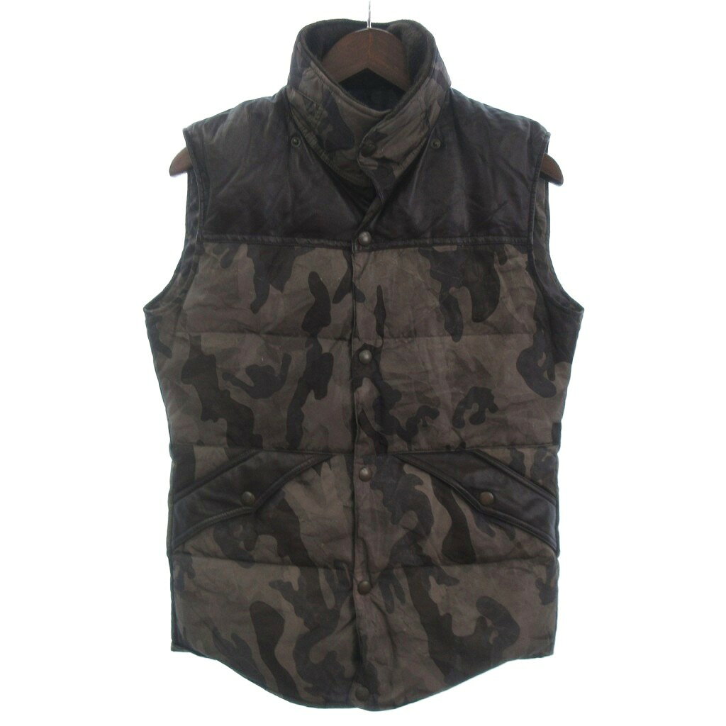 【中古】エーケーエム AKM MOUNTAIN DOWN COLLECTION ダウンベスト カモフラ柄 B245 ブラウン系 ダークカモ M ■ECT メンズ 【ベクトル 古着】 250927ブランドエーケーエム AKM表記サイズM実寸サ...