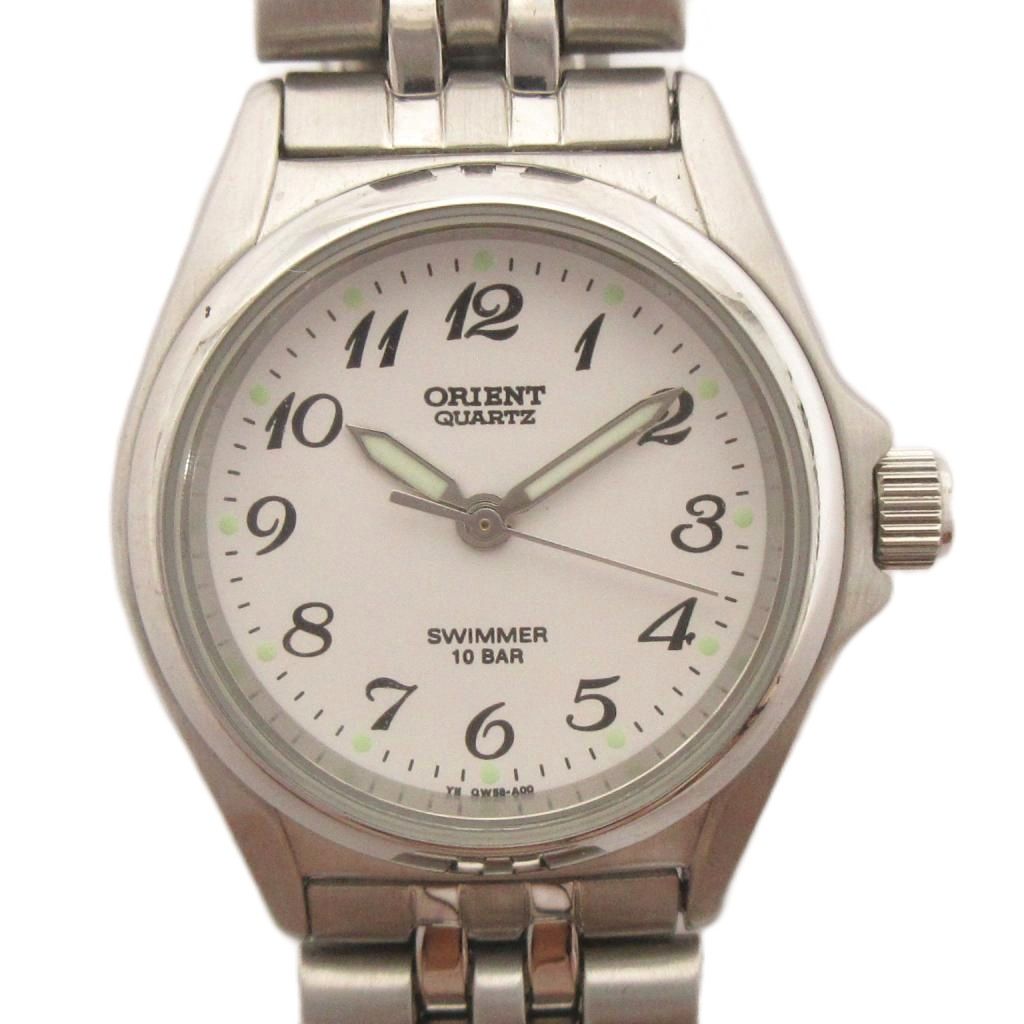 【中古】オリエント ORIENT スイマー 腕時計 クォーツ QW58-Q0 白文字盤 シルバーカラー ジャンク メンズ 【ベクトル 古着】 260703ブランドオリエント ORIENT実寸サイズバンド幅：1.2-1.4cm　腕周り：16c...