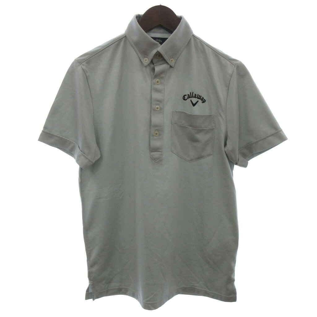 【中古】キャロウェイ CALLAWAY ボタンダウン ポロシャツ 半袖 ストライプ ゴルフウェア グレー系 M メンズ 【ベクトル 古着】 260717ブランドキャロウェイ CALLAWAY表記サイズM実寸サイズ肩幅：41cm　身幅：49c...