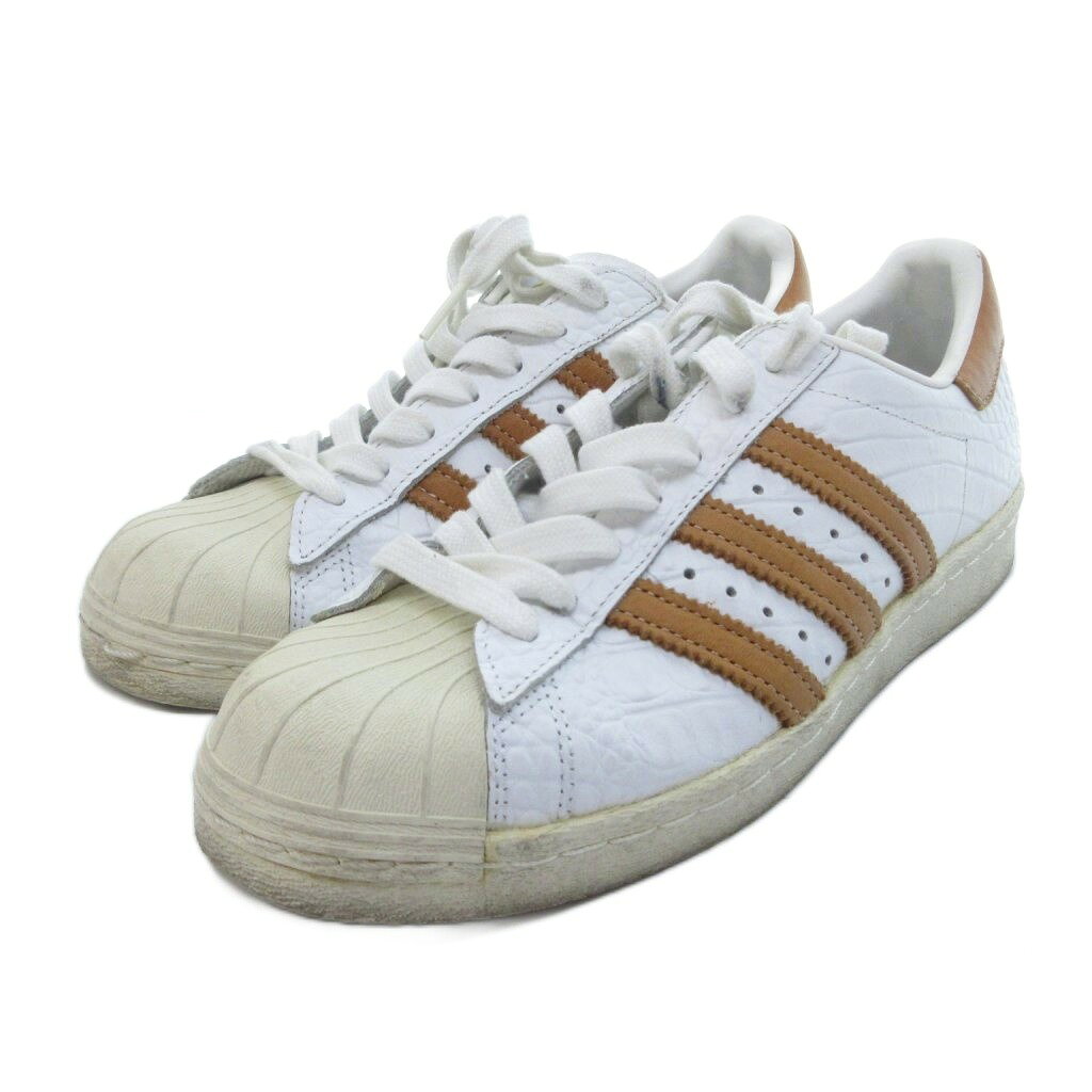 【中古】アディダス adidas Superstar 80s スニーカー クロコ型押し 金ロゴ 切りっぱなしシュータン JP24.5 白 ホワイト /HW IBO95 メンズ 【ベクトル 古着】 260503ブランドアディダス adidas...