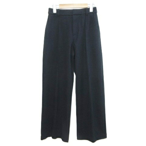 【中古】ユニクロ UNIQLO 24AW ブラッシュドジャージーワイドパンツ 221-470731 クリースステッチ M 紺 ネイビー /X レディース 【ベクトル 古着】 260116ブランドユニクロ UNIQLO表記サイズM実寸サイズウ...