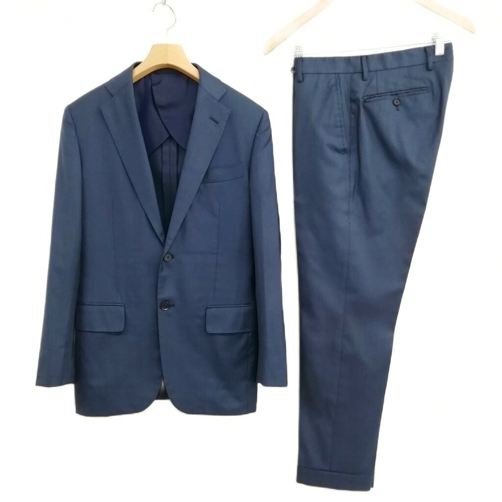 【中古】シップス SHIPS ロロピアーナ生地 シングル 2B スーツ セットアップ ジャケット スラックス 42 ネイビー メンズ 【ベクトル 古着】 260212ブランドシップス SHIPS表記サイズ42実寸サイズジャケット 肩幅：41...