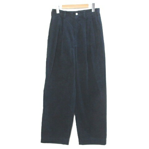 【中古】ai STANDALONE アイ スタンドアローン 2TACK PANTS NAVY Corduroy コーデュロイパンツ ハイウエスト 3 M相当 紺 ネイビー /X レディース 【ベクトル 古着】 260712表記サイズ3(M相...
