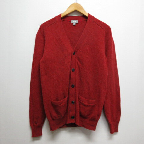 【中古】ユニクロ UNIQLO プレミアムラム Vネック ニット カーディガン ウール100％ M 赤 レッド メンズ 【ベクトル 古着】 260108ブランドユニクロ UNIQLO表記サイズM実寸サイズ身幅：43cm　着丈：63cm　ゆき...