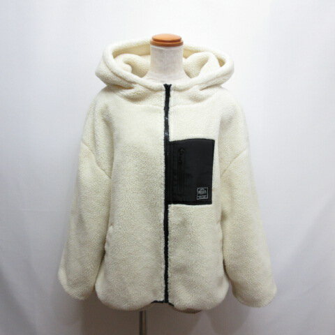 【中古】プライベートポーズ Private Pause 美品 フーデッド ジップ ボア ジャケット ブルゾン M オフホワイト 白 レディース 【ベクトル 古着】 260214表記サイズM実寸サイズ身幅：60cm　着丈：61cm　ゆき丈：7...