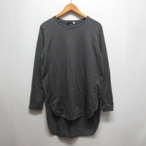 【中古】エイトン ATON 美品 ラウンドヘム 長袖 Tシャツ カットソー 02 チャコールグレー 6930907 日本製 レディース 【ベクトル 古着】 260406ブランドエイトン ATON表記サイズ02実寸サイズ肩幅：40cm　身幅：...