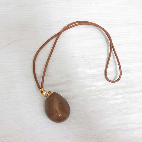 【中古】エルメス HERMES ストーン チョーカー ネックレス ペンダントトップ 石 レザー 60cm 茶 ブラウン アクセサリー ☆AA★ その他 【ベクトル 古着】 260809ブランドエルメス HERMES実寸サイズチェーンの長さ：...