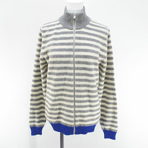 【中古】ロベルトコリーナ ROBERTO COLLINA ボーダー 長袖 カーディガン ニット 灰系 グレー ジップアップ ジャケット レディース 【ベクトル 古着】 251026ブランドロベルトコリーナ ROBERTO COLLINA実寸...