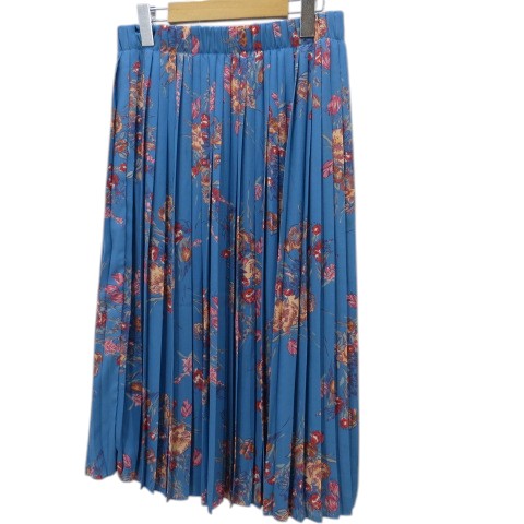 【中古】ザラ トラファルック ZARA Trafaluc プリーツスカート ひざ下丈 M 青系 ブルー 花柄 裏地付き レディース 【ベクトル 古着】 251113ブランドザラ トラファルック ZARA Trafaluc表記サイズM実寸サイ...