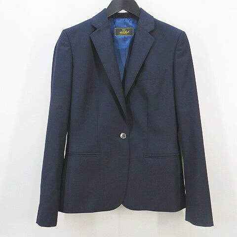 【中古】Vitale Barberis Canonico ヴィターレ・バルべリス・カノニコ 長袖 テーラージャケット 0 紺系 ネイビー 無地 レディース 【ベクトル 古着】 251208表記サイズ0実寸サイズ肩幅：38cm　身幅：42cm...