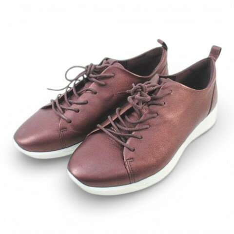 【中古】エコー ecco ローカットスニーカー メタリックボルドー レザー 38 レディース 【ベクトル 古着】 260109ブランドエコー ecco表記サイズ38実寸サイズ最大幅：9.5cm　アウトソール：27cm　　素材レザー色メタリッ...