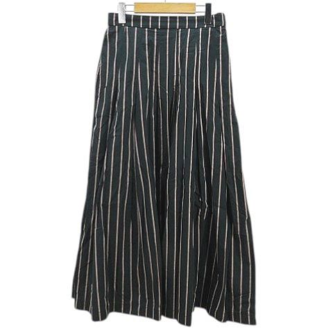 【中古】ジャーナルスタンダード JOURNAL STANDARD プリーツスカート ロング丈 38 緑系 グリーン ストライプ 裏地付き レディース 【ベクトル 古着】 260302ブランドジャーナルスタンダード JOURNAL STAND...
