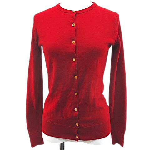 【中古】ジョンスメドレー JOHN SMEDLEY 長袖 ニット カーディガン S 赤系 レッド 無地 ボタン リブ 毛 ウール レディース 【ベクトル 古着】 260403ブランドジョンスメドレー JOHN SMEDLEY表記サイズS実寸...