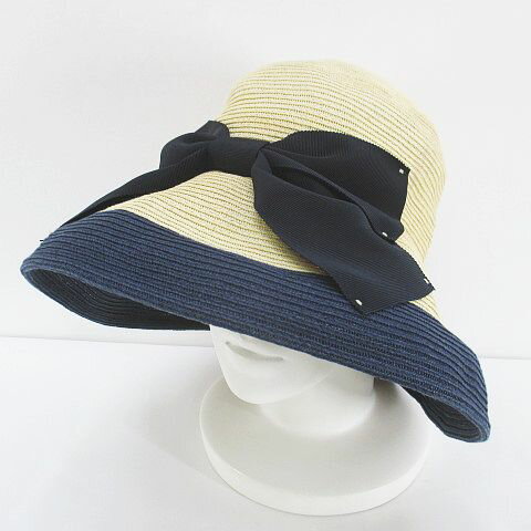 【中古】ハロッズ Harrods 麦わら帽子 ストローハット つば広 白系 オフホワイト アイボリー リボン レディース 【ベクトル 古着】 260413ブランドハロッズ Harrods実寸サイズつば：12cm　頭周り：56.5cm　　素材...
