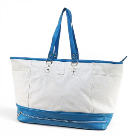 【中古】BOLSA VOADORA ボルサヴォアドーラ トートバッグ バイカラー ホワイト 白系 レザー調 メンズ レディース 【ベクトル 古着】 260416実寸サイズ持ち手の長さ：60cm　ヨコ：61cm　タテ：35cm　マチ：19cm...