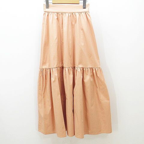 【中古】ダブルスタンダードクロージング ダブスタ DOUBLE STANDARD CLOTHING ロング丈 スカート フレア 36 オレンジ ピンク ウエストゴム ギャザー レディース 【ベクトル 古着】 260501ブランドダブルスタン...
