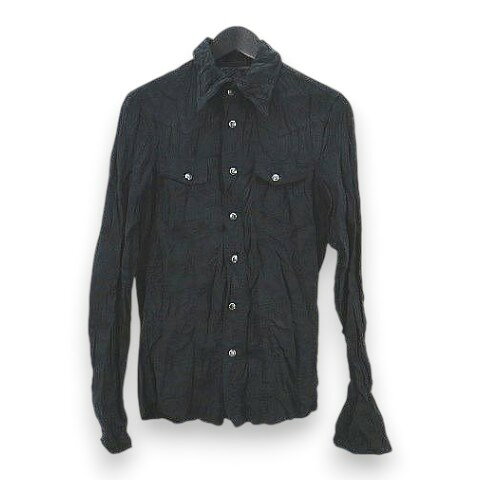 【中古】マーダーライセンス Murder License 長袖 ウエスタンシャツ 46 黒系 ブラック ワッシャー加工 胸ポケット 裏地付 メンズ 【ベクトル 古着】 260711ブランドマーダーライセンス Murder License表記...